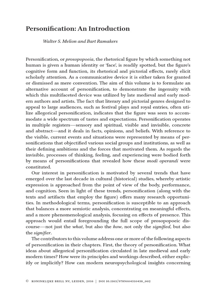 Personification An Introduction | PDF | Allegory | Rhetoric