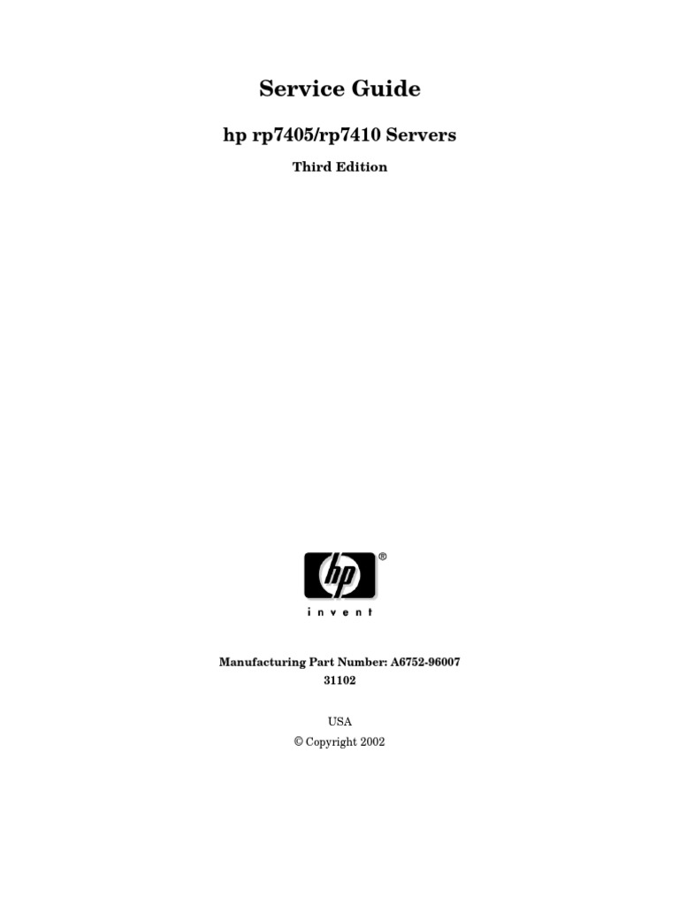 Rp7405 Maintenance | PDF | Electrostatic Discharge | Hewlett Packard