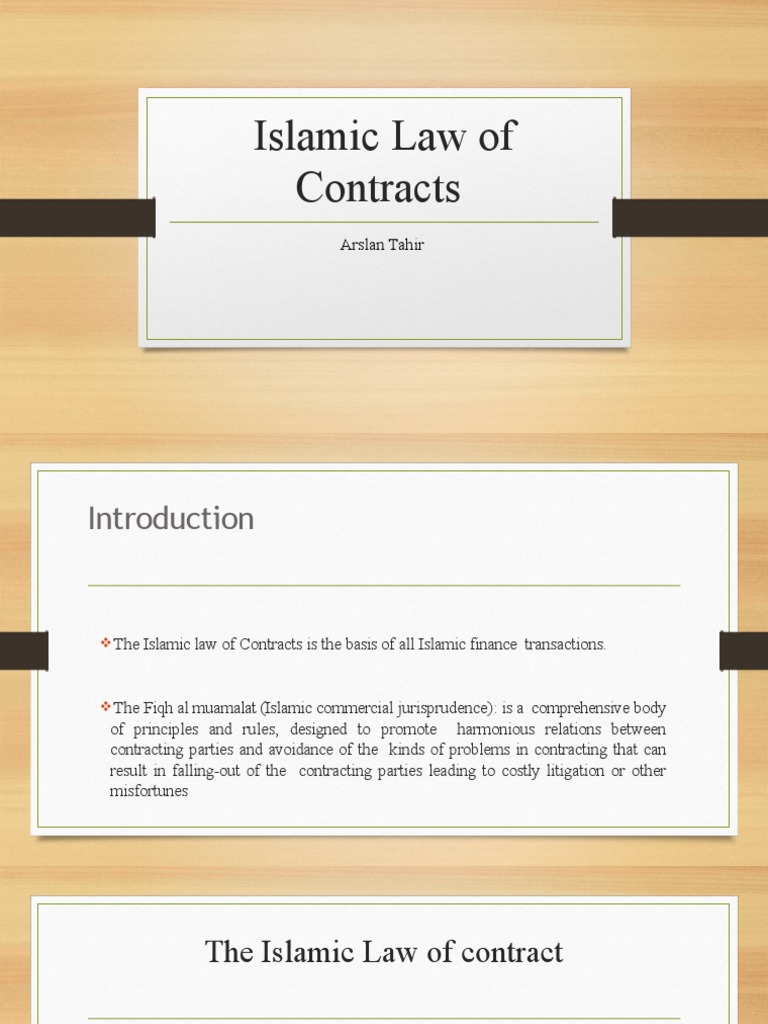 Islamic Law of Contracts | PDF | Sharia | Offer And Acceptance