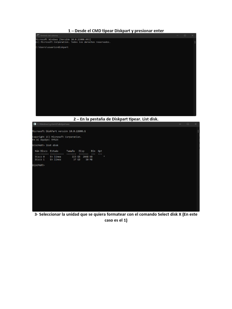 Formatear Unidades - Diskpart | PDF | Informática