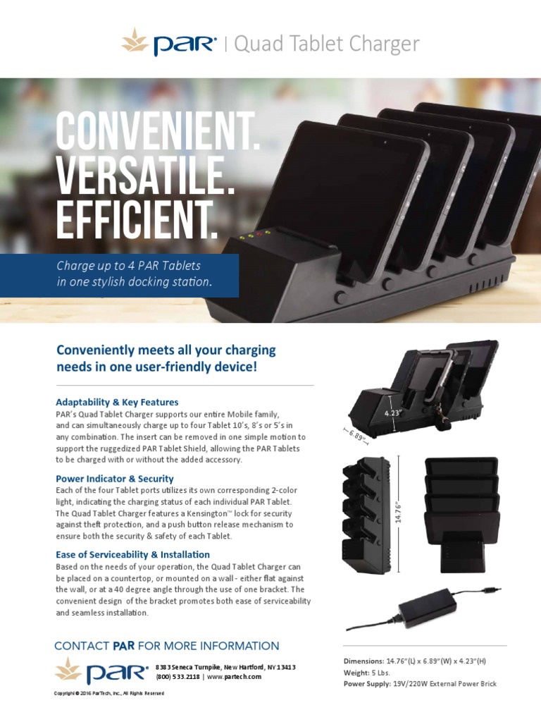 Quad Tablet Charger Datasheet | PDF