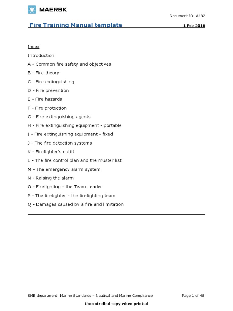 A132 - Fire Training Manual Template | Download Free PDF | Fires ...
