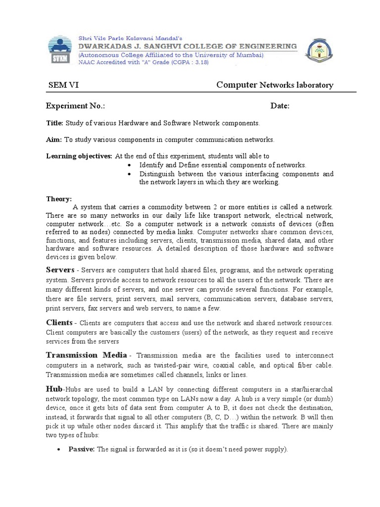 An In-Depth Exploration of Fundamental Network Hardware and Software Components for Effective ...