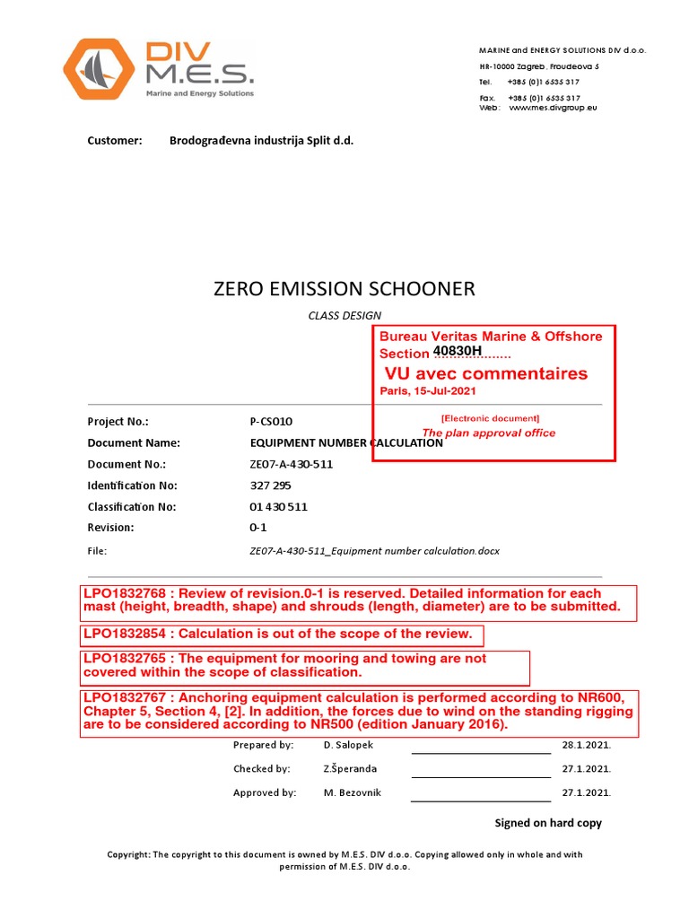 ZE07 A 430 511 Equipment Number Calculation Rev0 1 BV | PDF ...