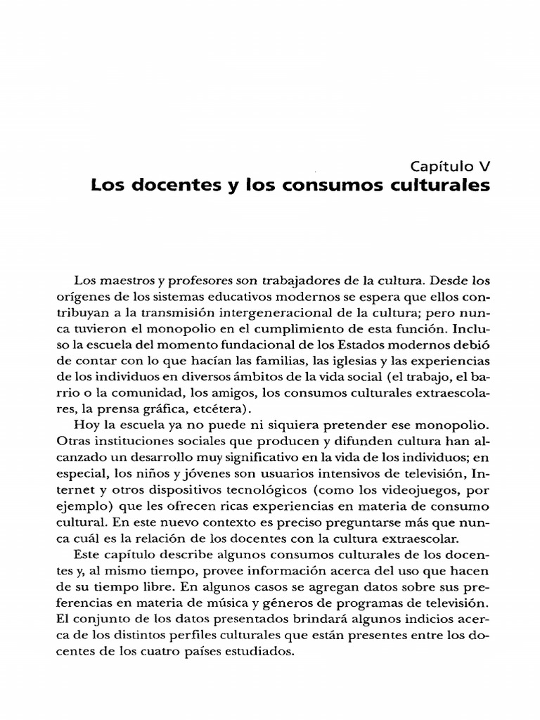 Emilio Tenti Fanfani "La Condición Docente. Análisis Comparado de La ...
