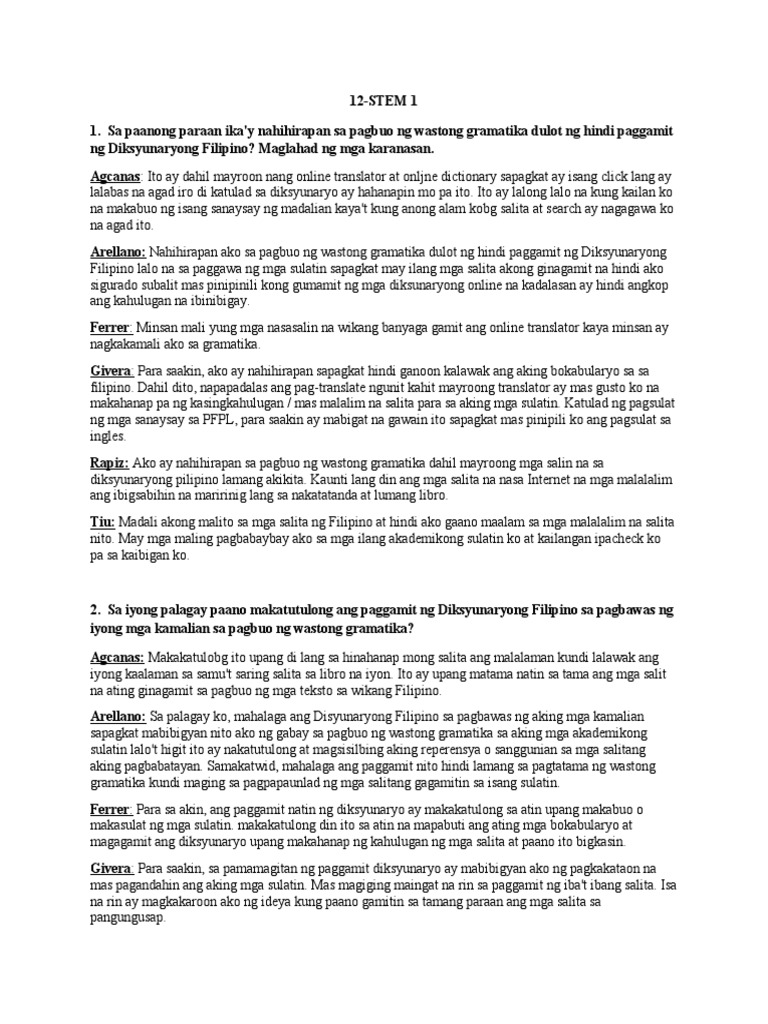 PFPL 12 Stem Answers | PDF