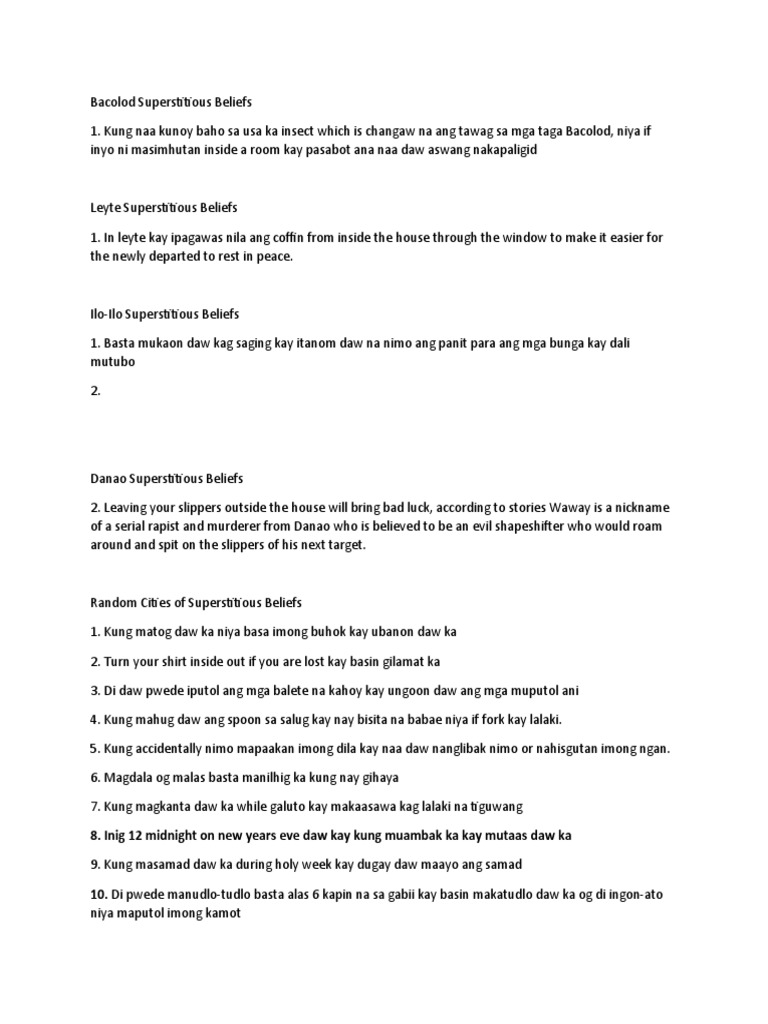 Superstitious Beliefs | PDF