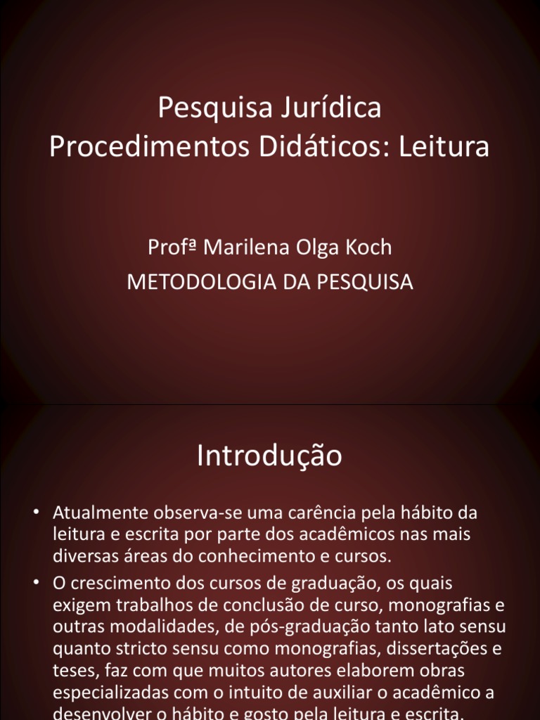 Aula Procedimentos Didáticos - Leitura | PDF | Abstract (resumo) | Conhecimento