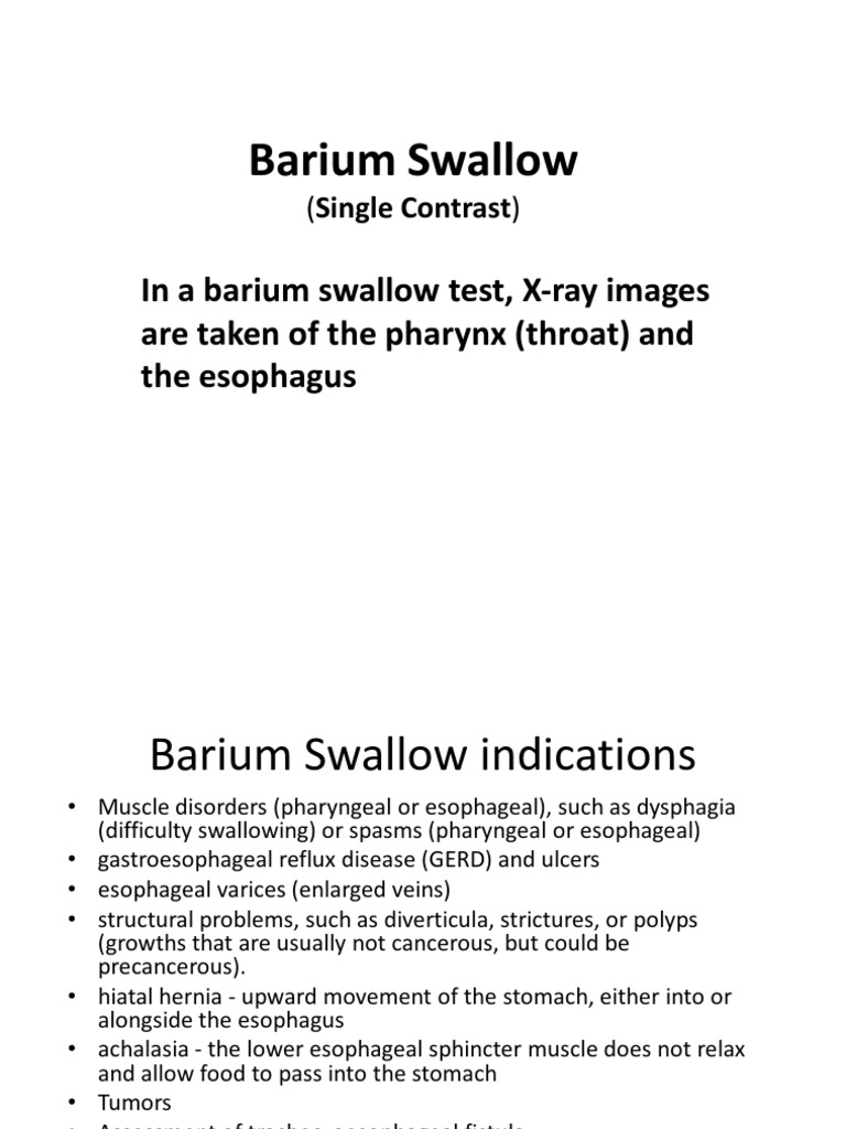 Barium Swallow | PDF