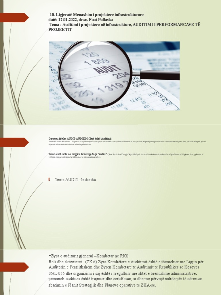 10-PPP-AUDIT Auditimi Dhe Kontrolli Menaxhim Projekti | PDF