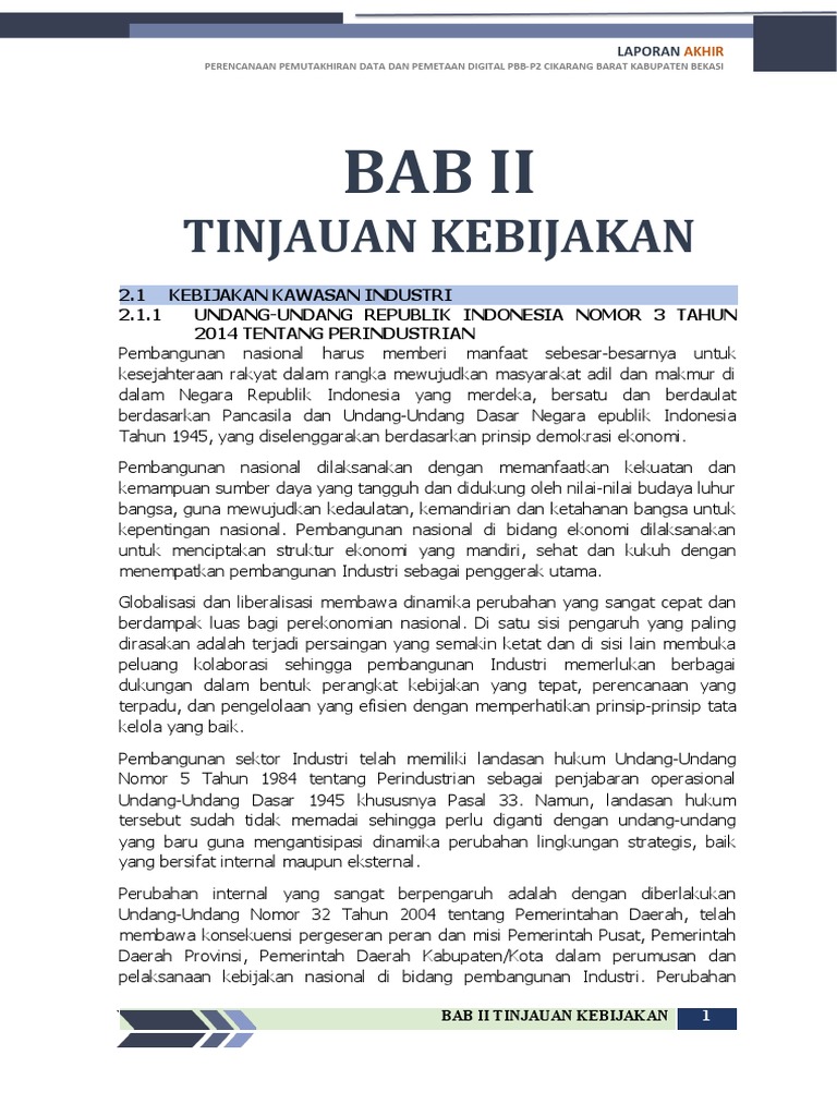 0.2 Akhir - Bab II Tinjauan Kebijakan | PDF