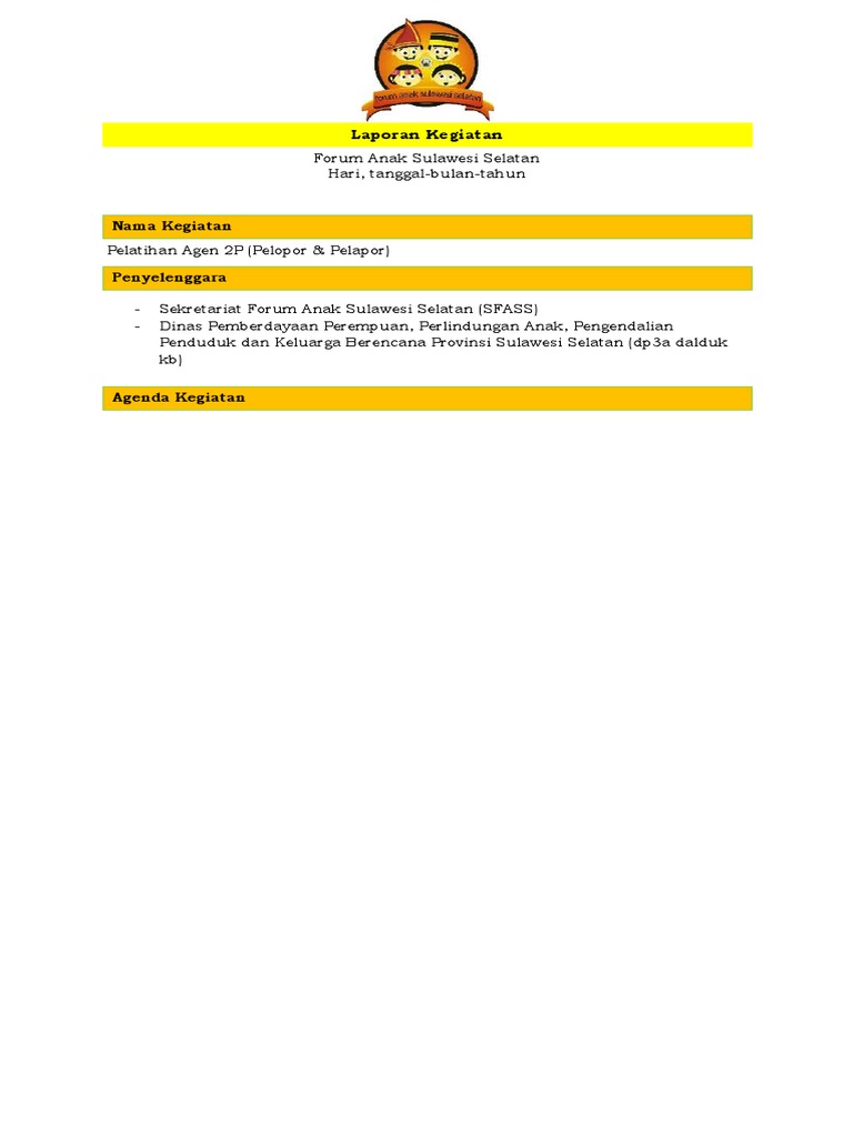 Format Laporan Kegiatan FASS HIKMAH | PDF