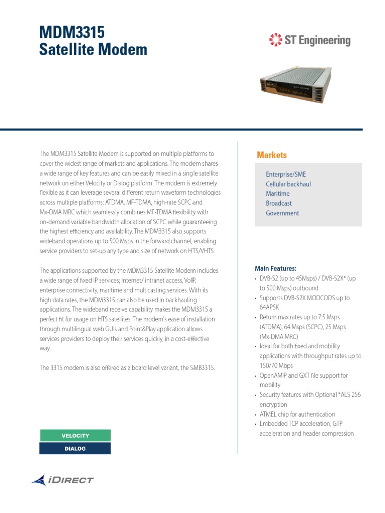 ProductSheet MDM3315121212 | PDF | Modem | Computer Network