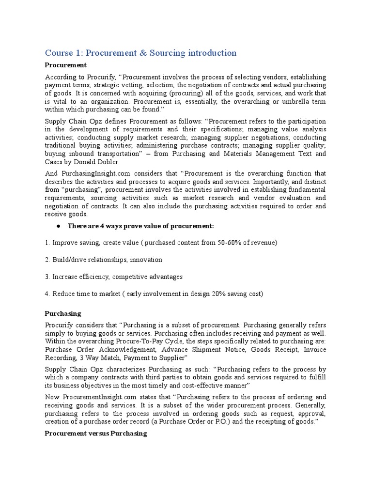 SCM301 M | PDF | Procurement | Supply Chain