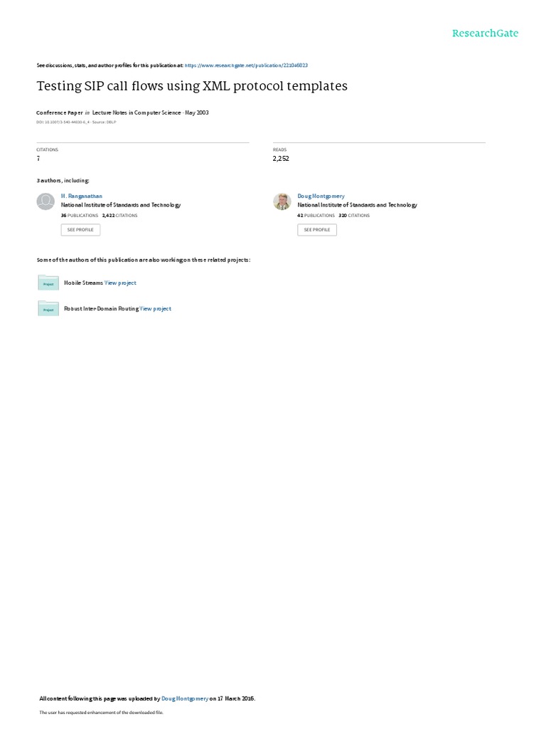 Testing SIP Call Flows Using XML Protocol Template | PDF | Session ...