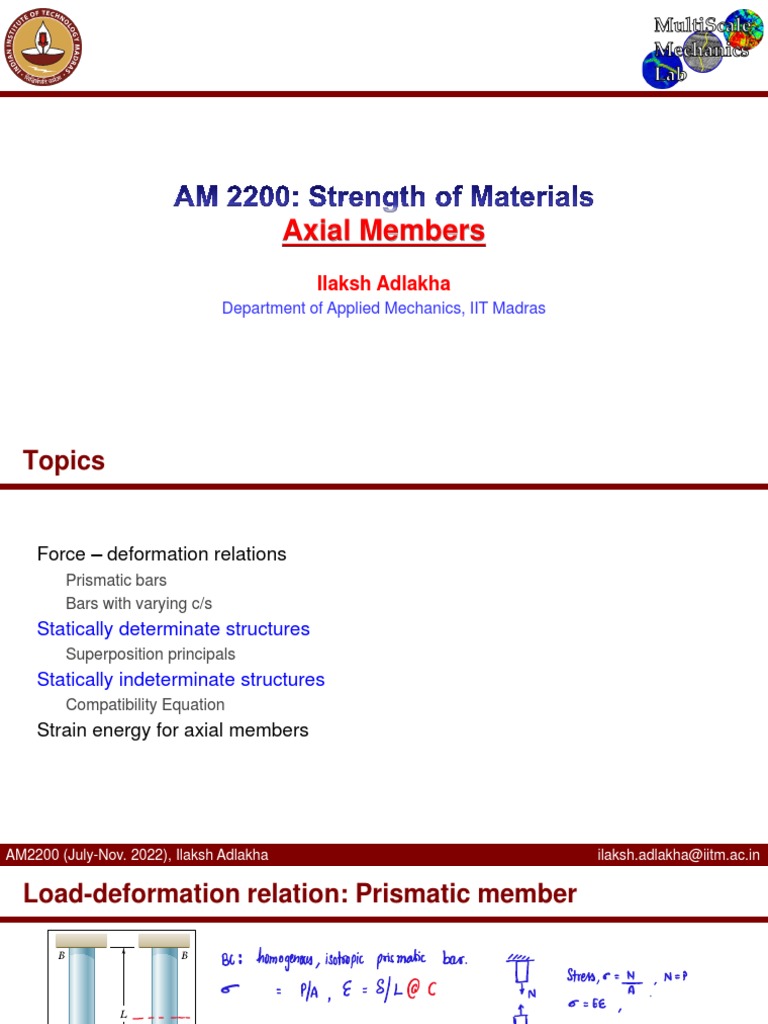 Axial Member | PDF | Stress (Mechanics) | Force