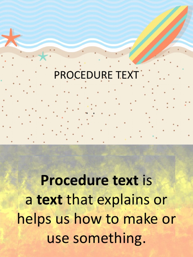 Procedures for Creating Effective Procedure Texts | PDF