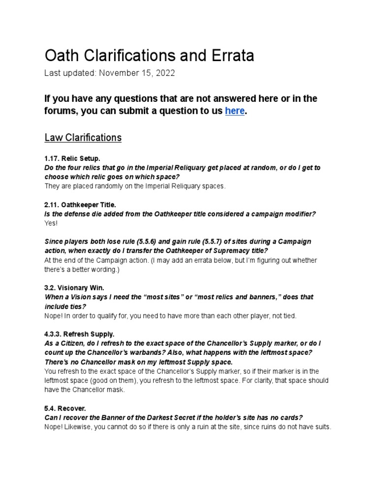 Oath Errata and Clarifications | PDF Oath Errata and Clarifications | PDF