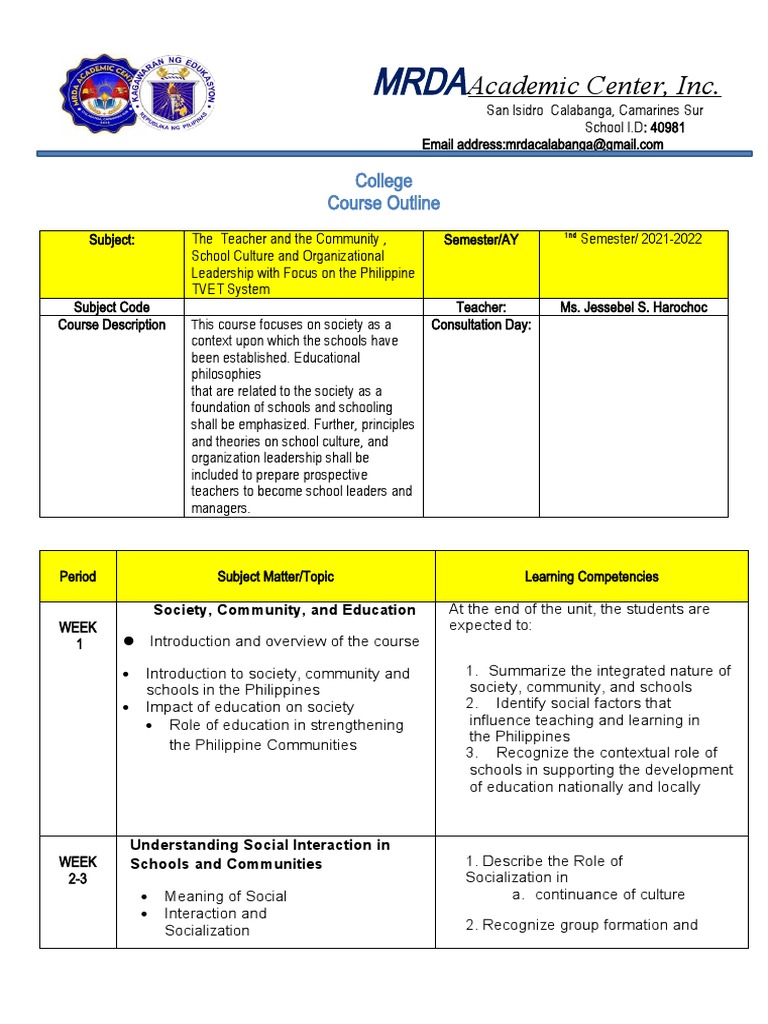 Course Outline Tvet | PDF | Community | Teachers Course Outline Tvet | PDF | Community | Teachers