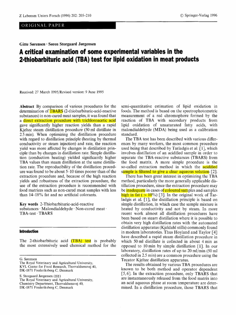 Sorensenjorgensen 1996 Tba | PDF | Distillation | Water