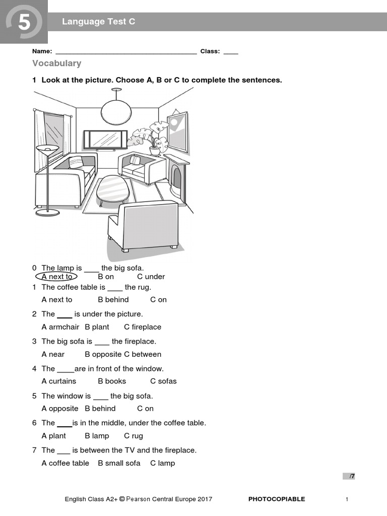ECA2plus Tests Language Test 5C | PDF | Adverb | Languages