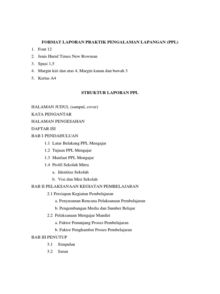 Panduan Penulisan Laporan | PDF