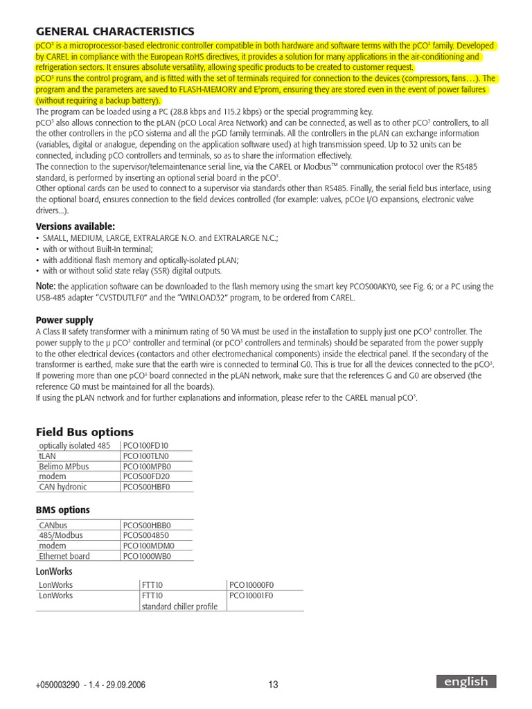 Carel PCO3 User Manual Eng GB | PDF | Alternating Current | Bios