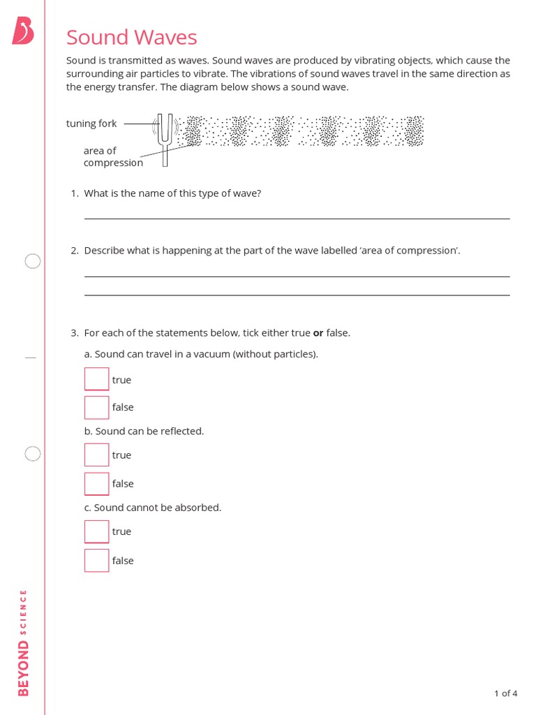 KS3 Sound Waves Worksheet | PDF | Sound | Waves