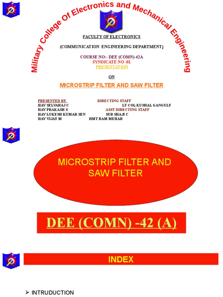 On Saw Filter Syndicate No.-01 | PDF | Filter (Signal Processing ...