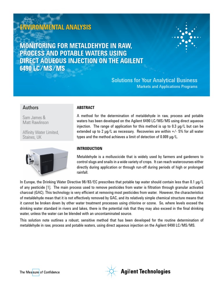 Analisa Metaldehide With HPLC | PDF | Liquid Chromatography–Mass ...