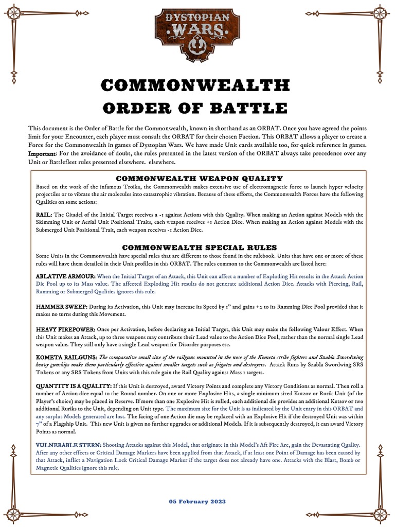 Commonwealth ORBAT v303 | PDF | Artillery Battery | Naval Mine