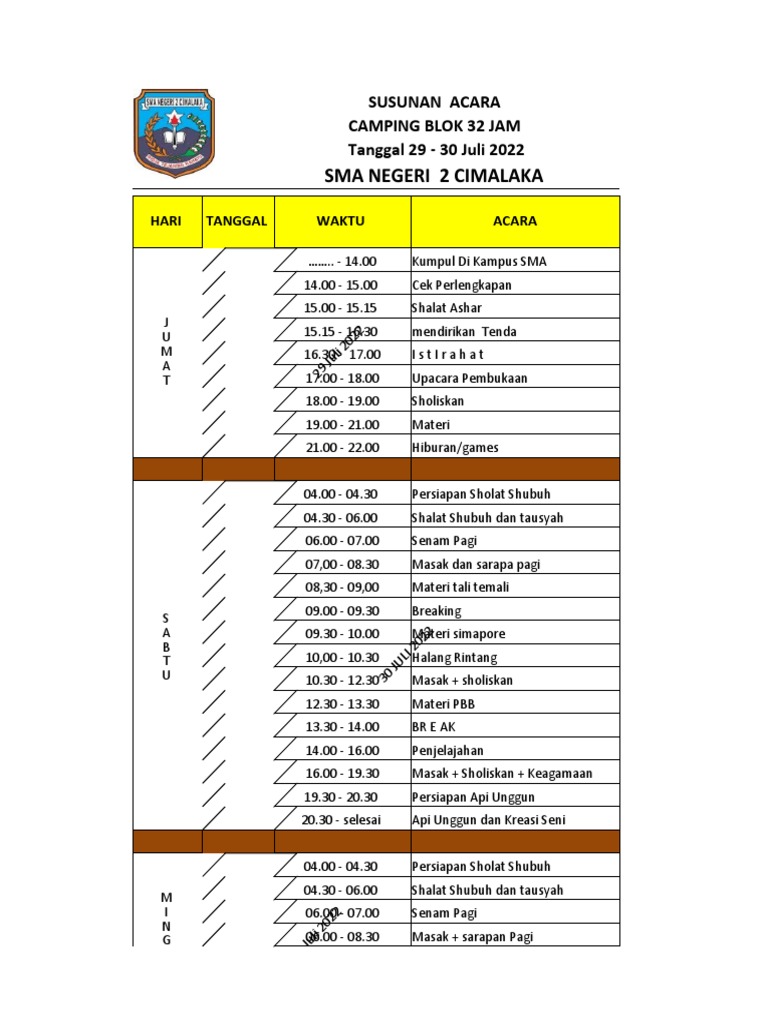 Rundown Pramuka | PDF
