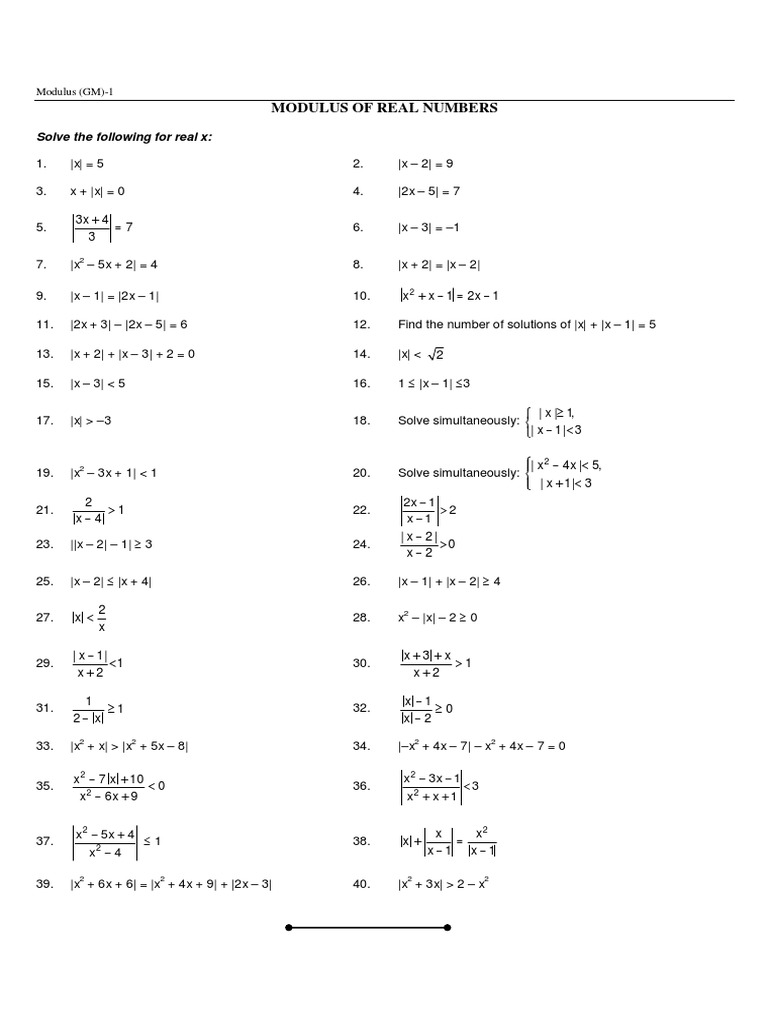 Modulus | Download Free PDF | Mathematical Analysis | Mathematics