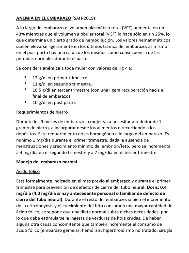 Anemia y hierro en el embarazo | PDF | El embarazo | Anemia