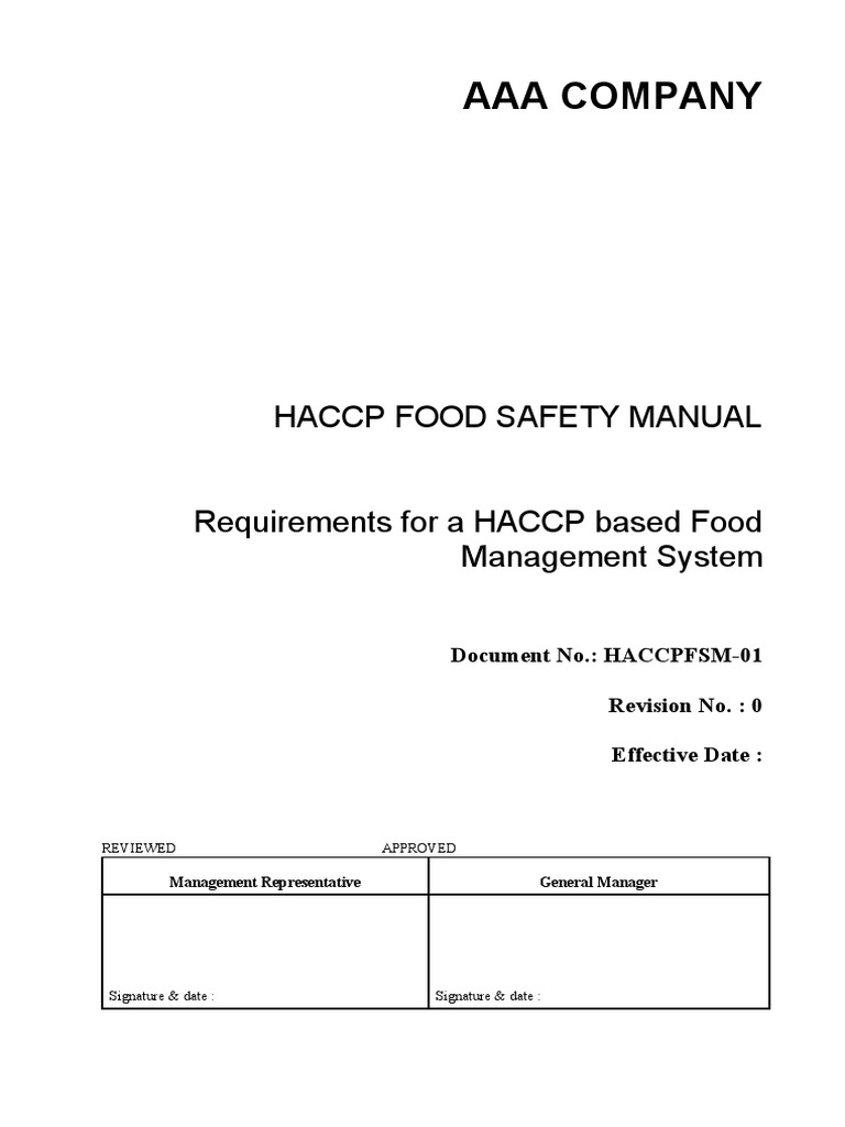 Manual HACCP Food Safety | PDF