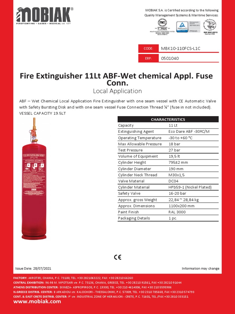 FIRE EXTINGUISHER 11LT ABF WET CHEMICAL APPL FUSE CONN - en | PDF ...