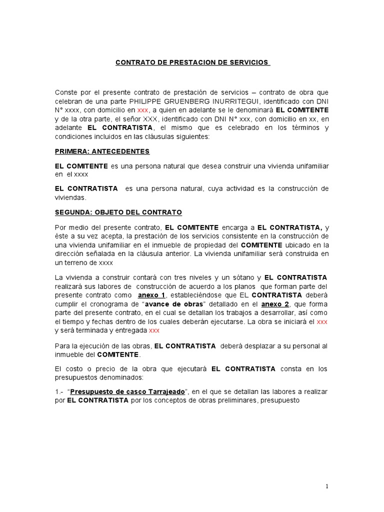 Contrato de Construccion | PDF