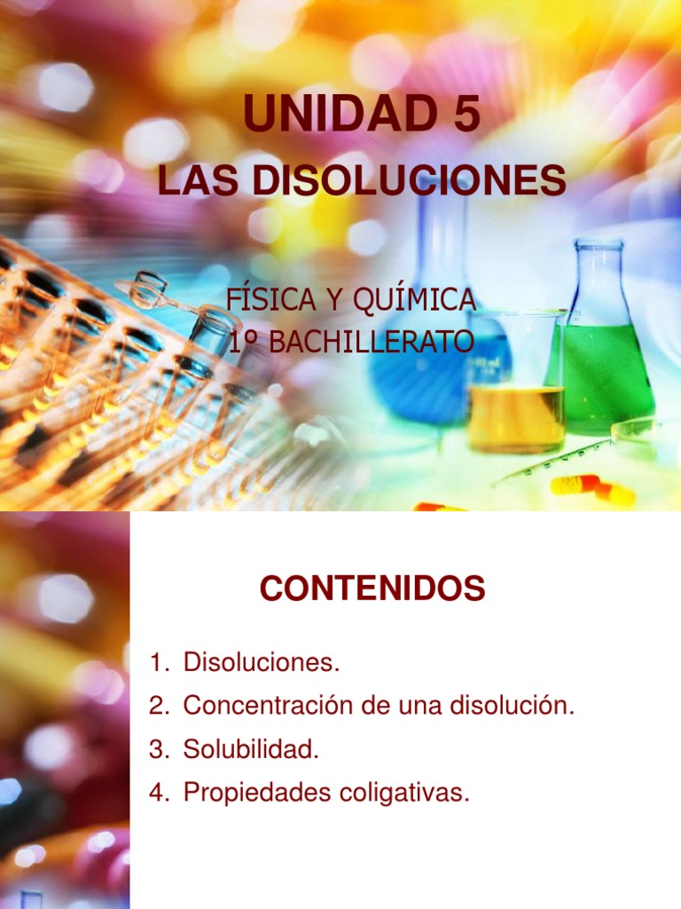 UD5. Disoluciones | PDF | Concentración | Solubilidad