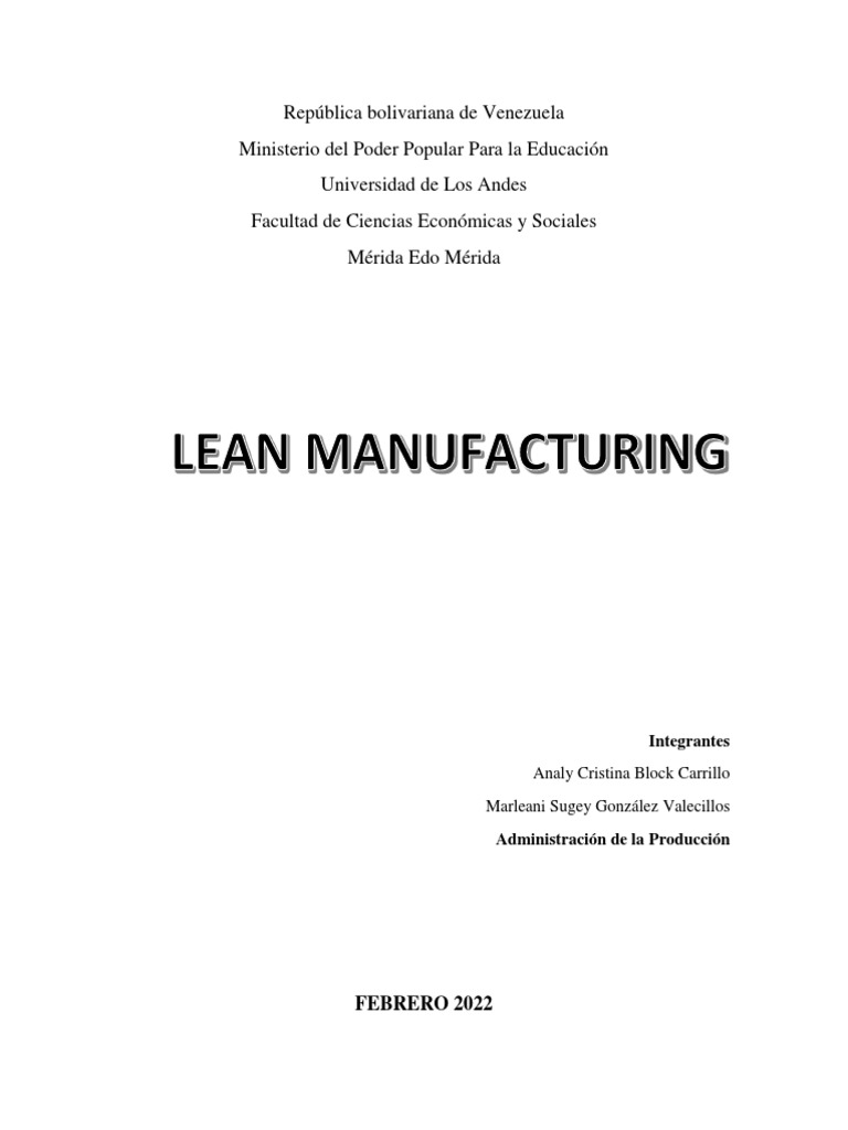 Informe | PDF | Lean Manufacturing | Calidad (comercial)