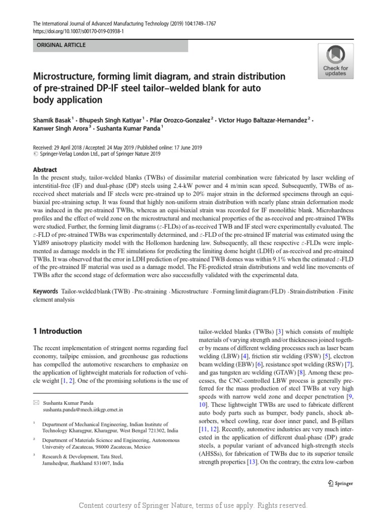Microstructure Forming Limit Diagram and Strain Di | PDF | Deformation ...