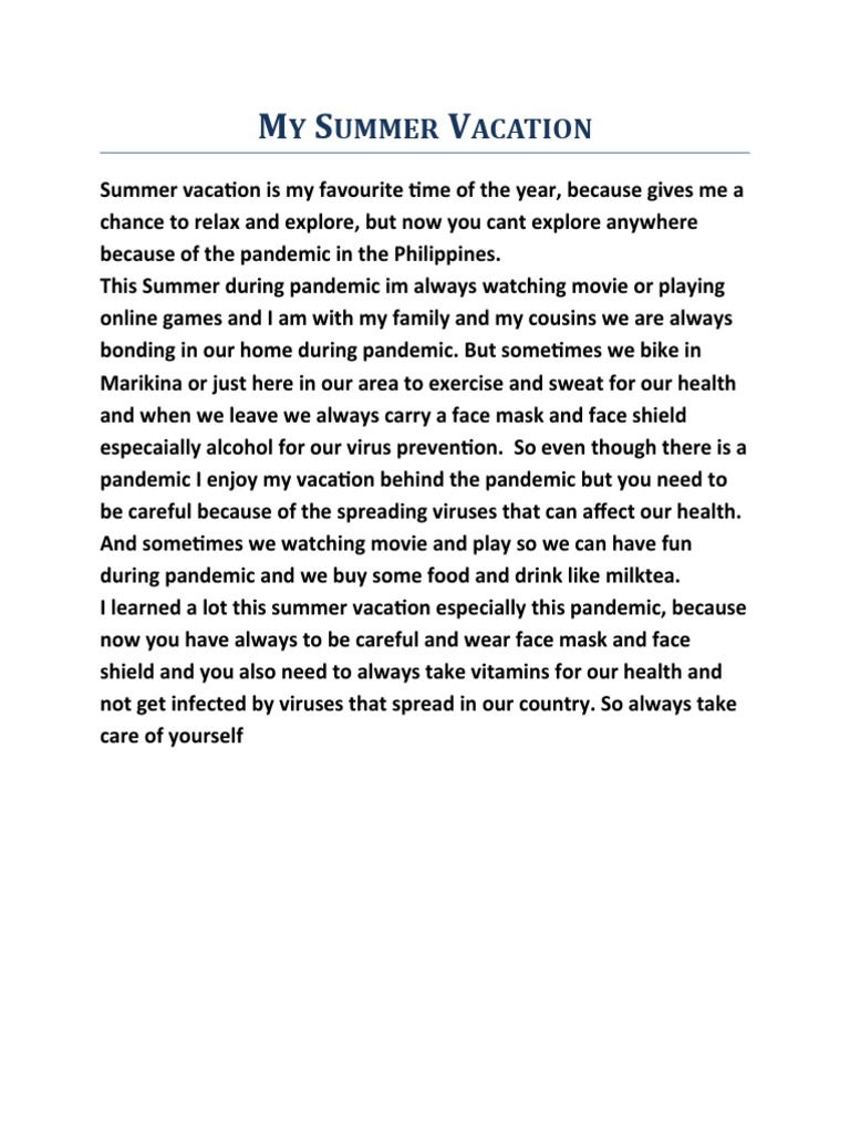 My Summer Vacation | PDF
