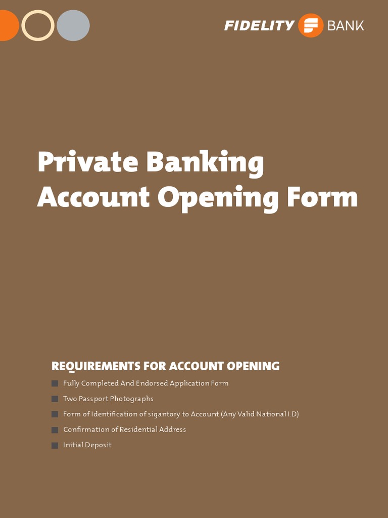 Private Banking Account Opening Form | PDF