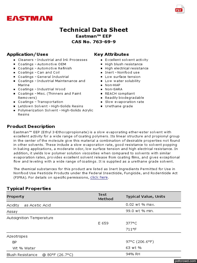Eep Solvent - TDS | Download Free PDF | Solvent | Coating