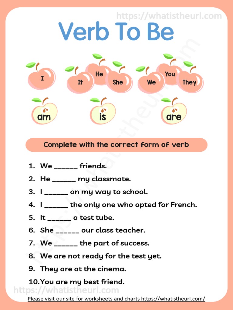 Verb To Be Exercises for Kids | PDF