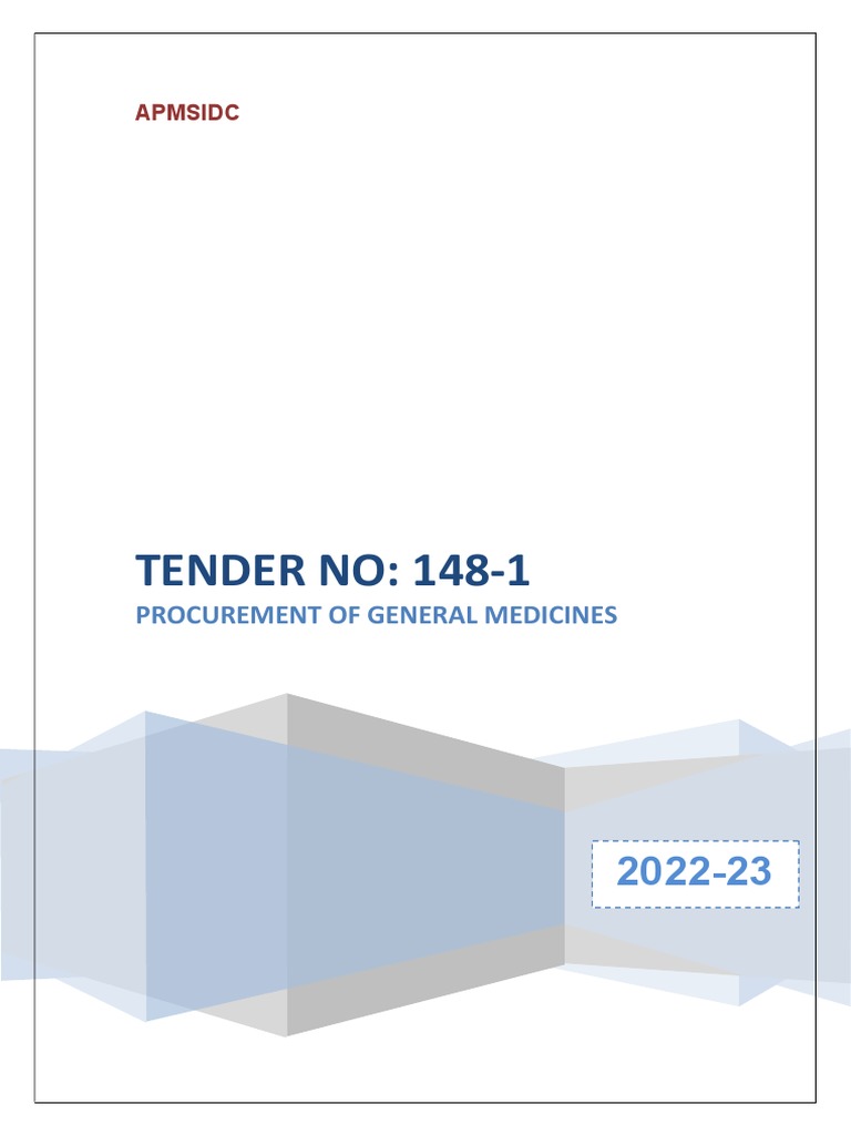 APMSIDC Medicine Supply Tender | PDF | Procurement | Prices