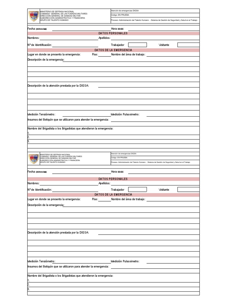 Atencion de Emergencias Digsa | PDF