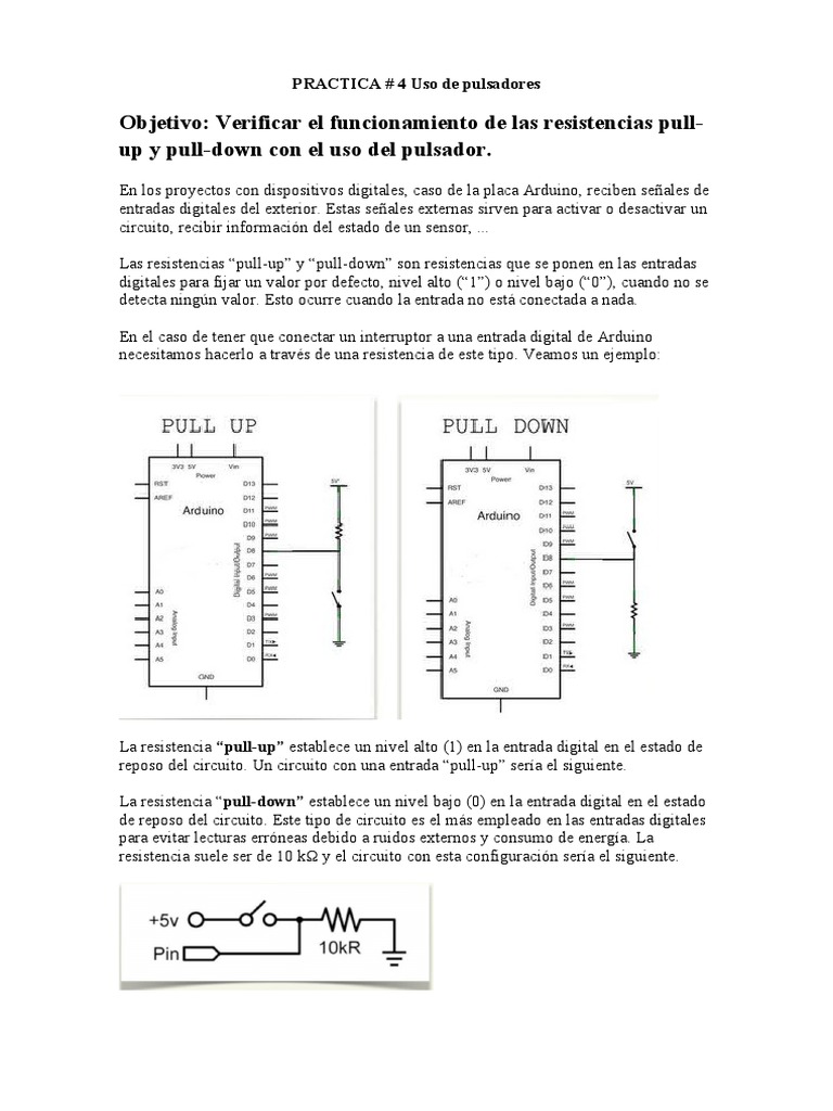 Práctica 4 Uso de Pulsadores | PDF | Arduino | Bienes manufacturados