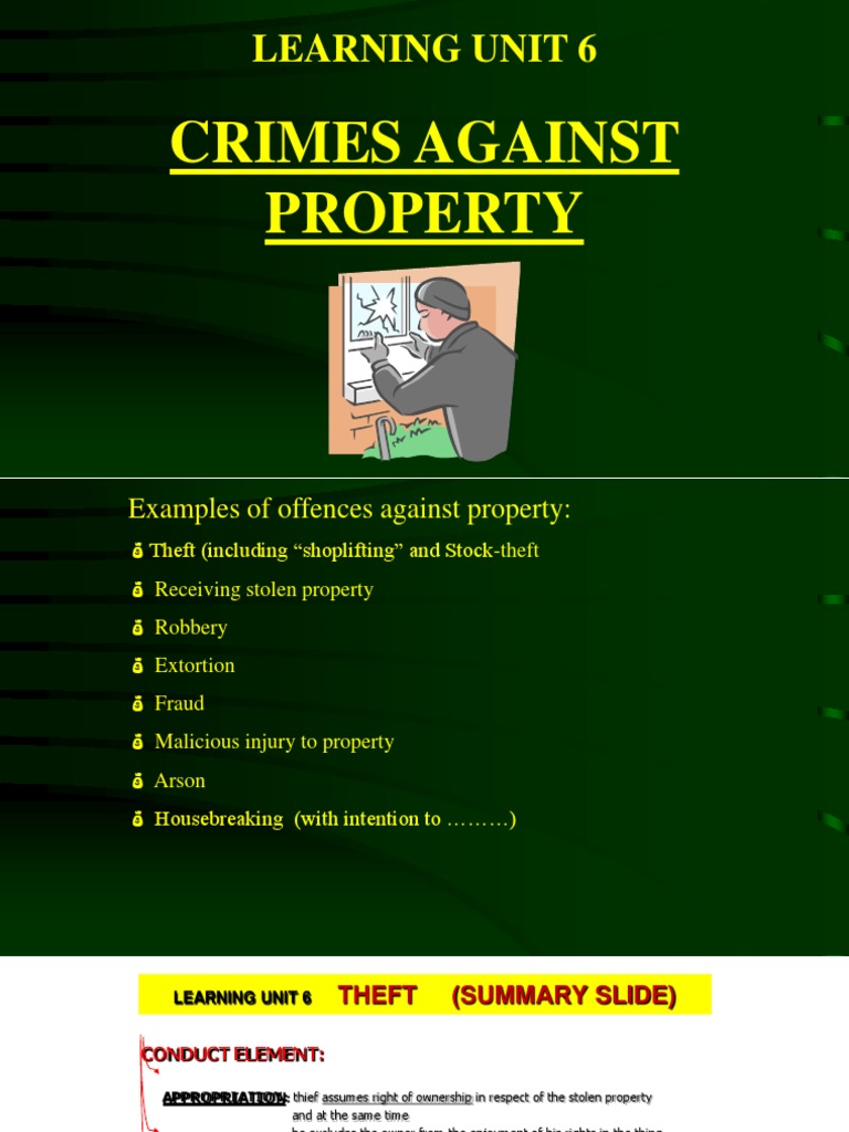 Overview of Property Crimes | PDF | Theft | Extortion