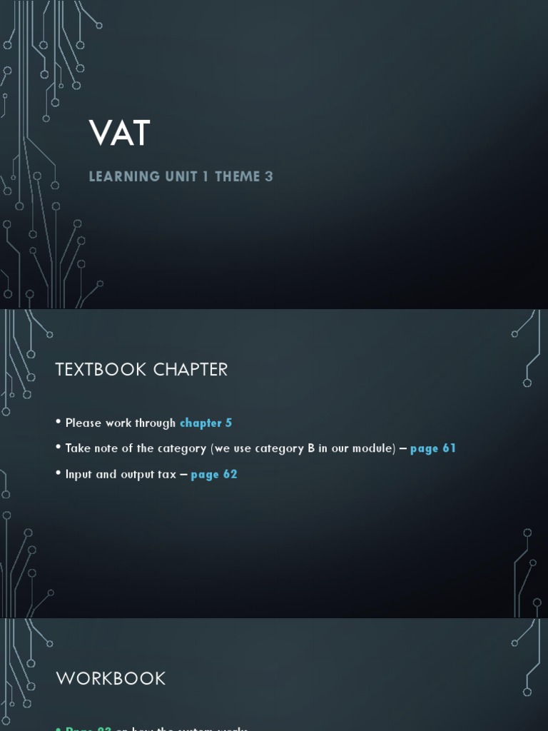 Learning Unit 1 Theme 3 VAT Slides | PDF