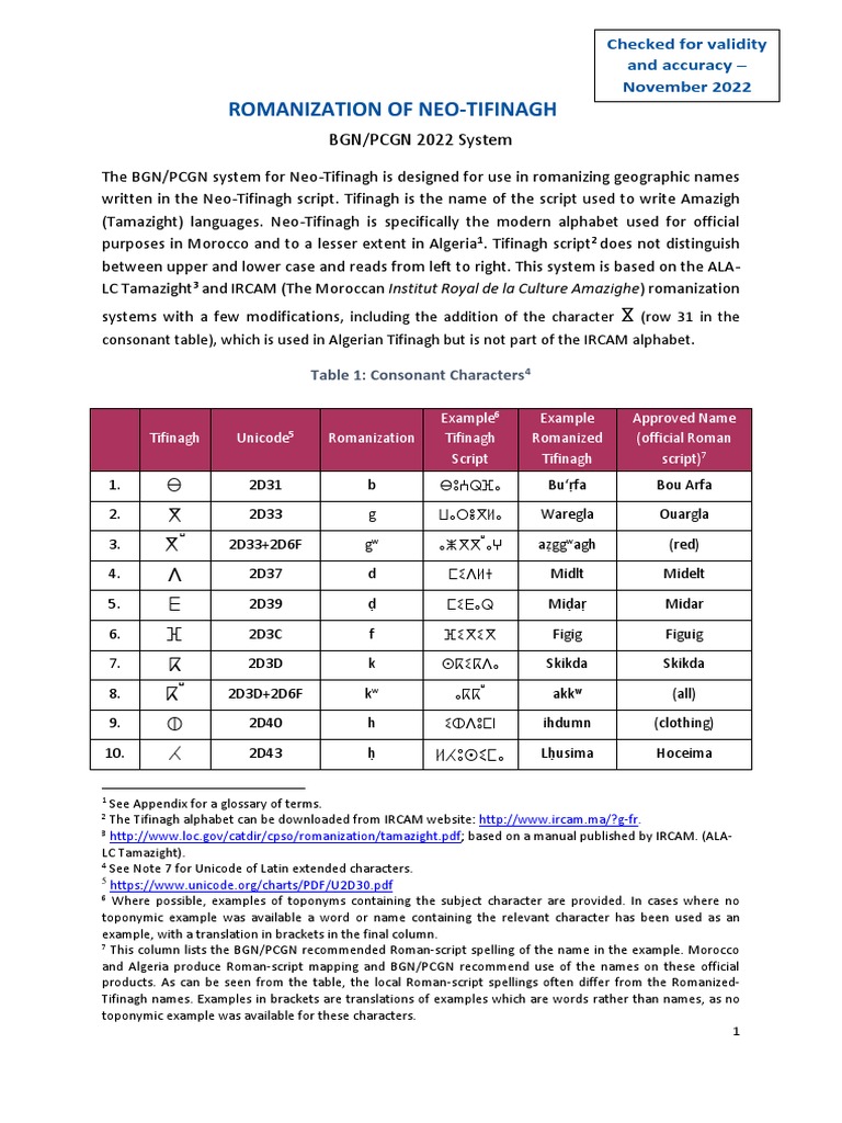 Romanization of Neo-Tifinagh 2022 | Download Free PDF | Linguistics | Writing